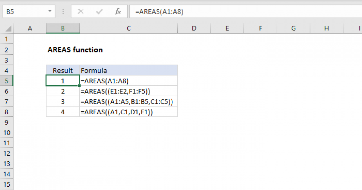 Excel AREAS function | Exceljet Excel AREAS function | Exceljet
